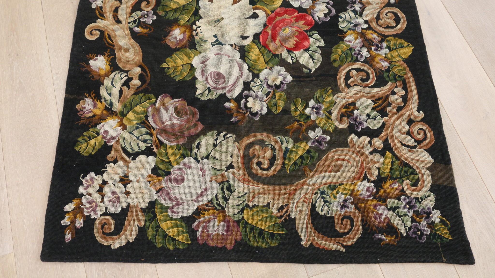 Antique English Needlework Rug – C. John