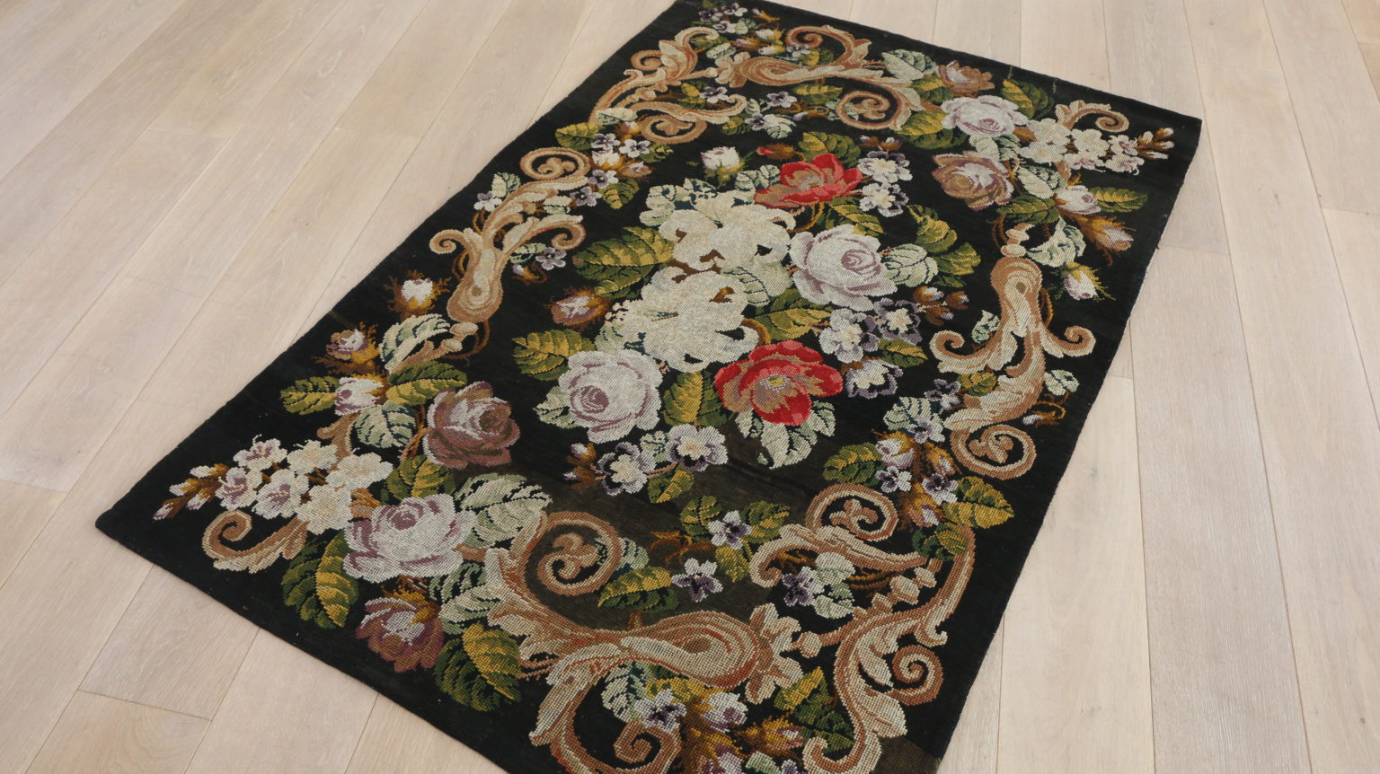 Antique English Needlework Rug – C. John