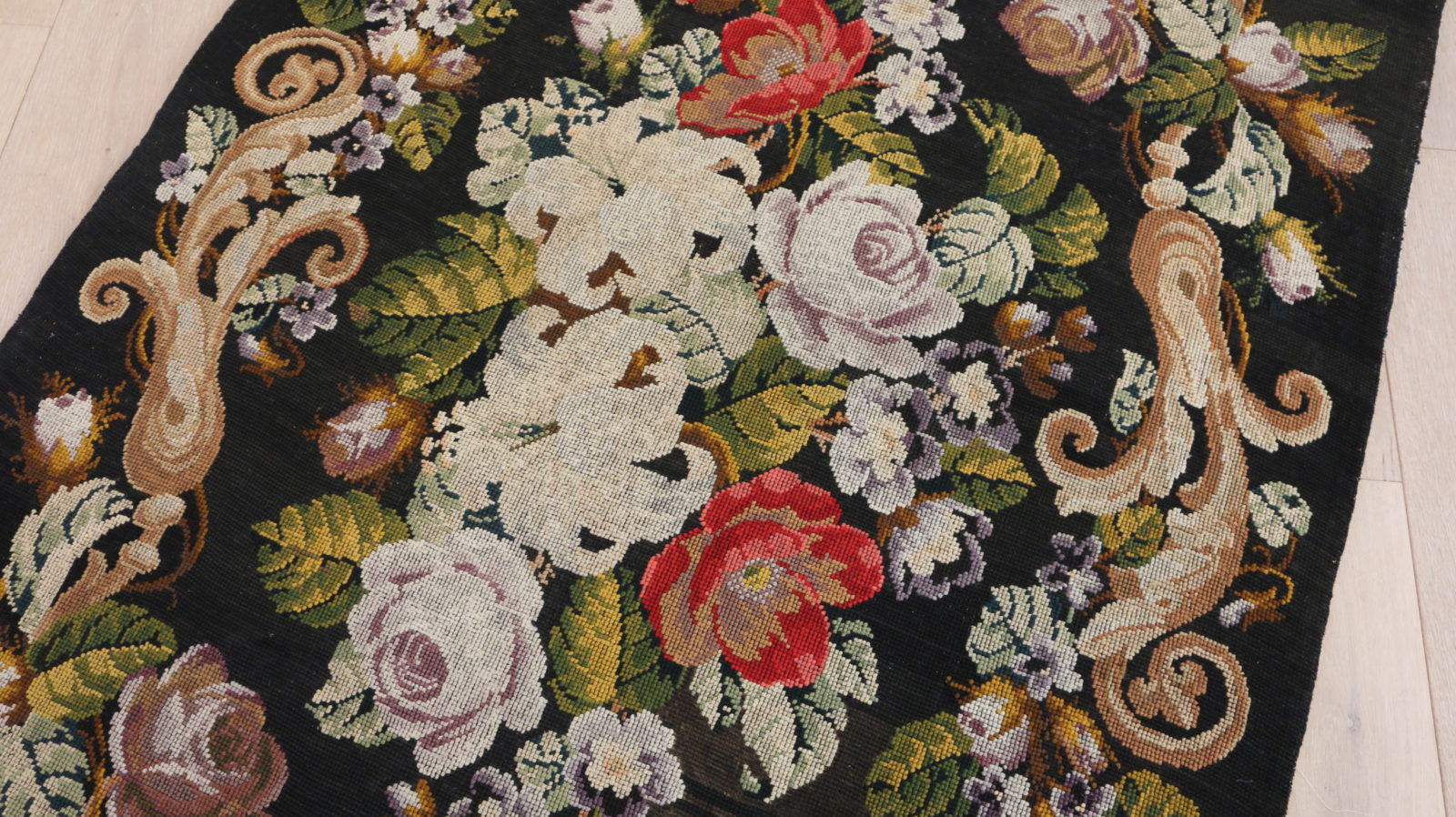 Antique English Needlework Rug – C. John