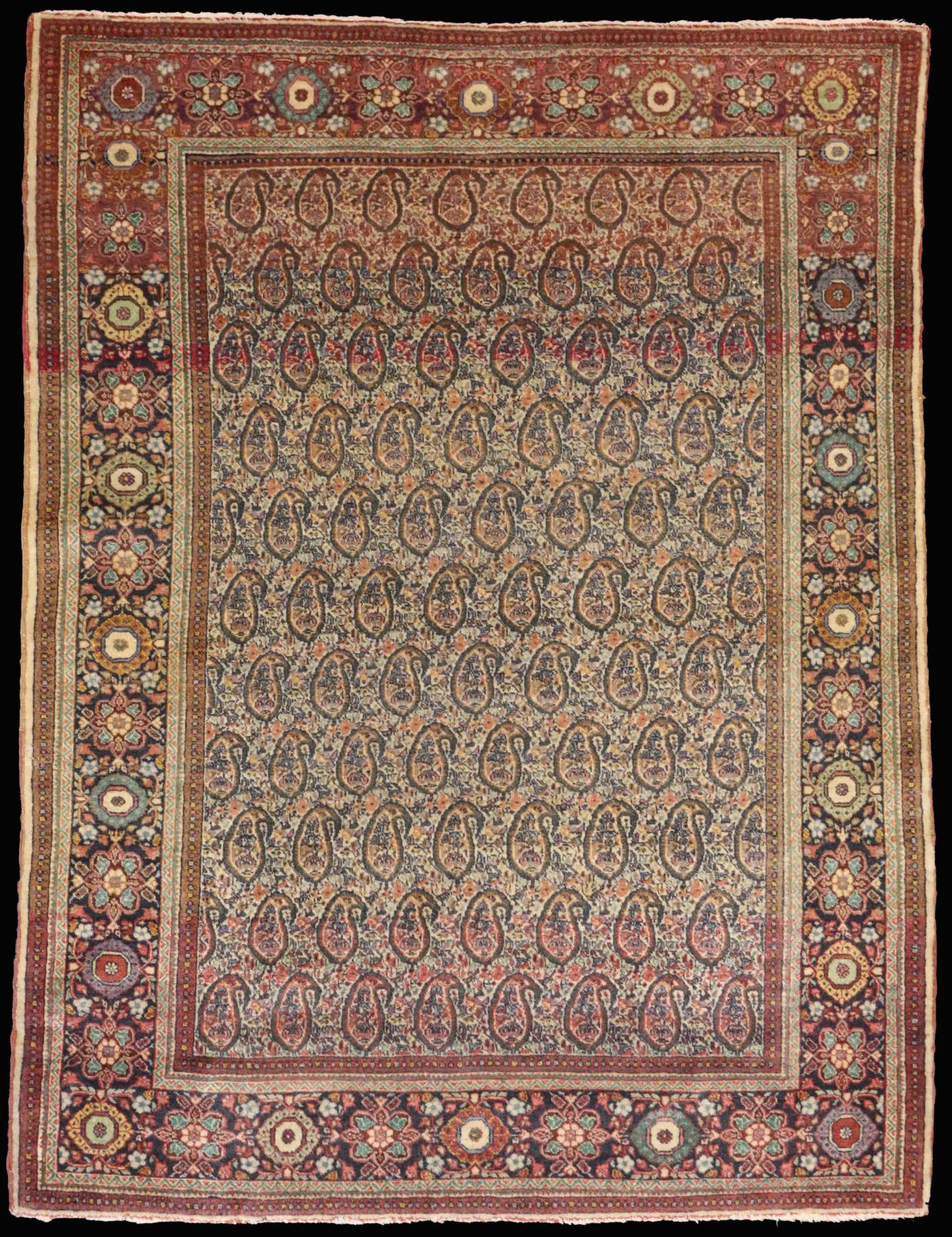 Antique Persian Tabriz Rug with boteh motif design – C. John